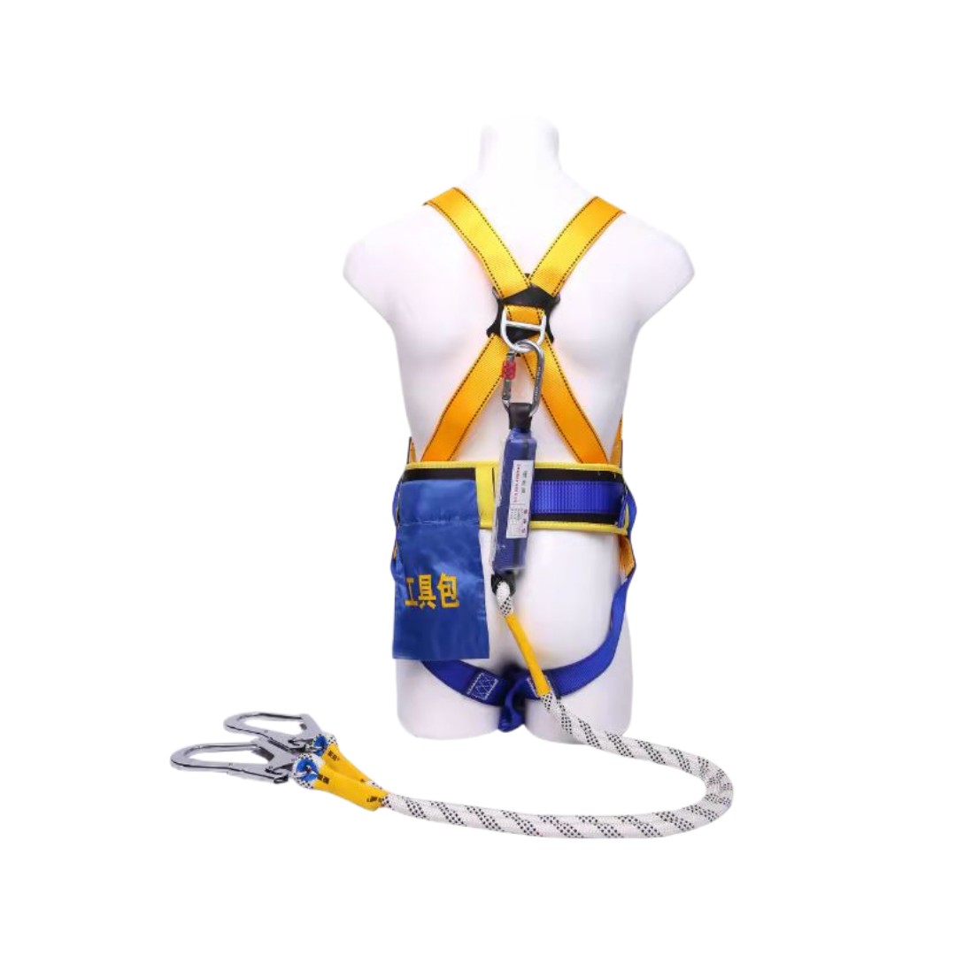 Fall suspension 5 points polyester webbing belt harness - Buy full body ...